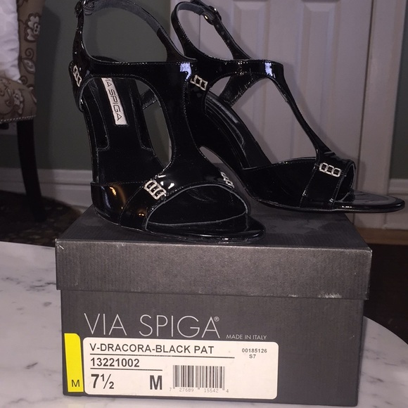 Via Spiga | Shoes | Via Spiga Dracora Black Patent Heels | Poshmark